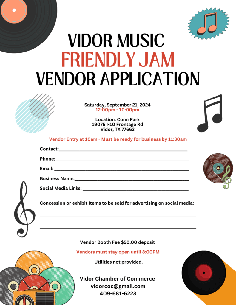 Vidor Music Friendly Jam - Vidor Chamber of Commerce